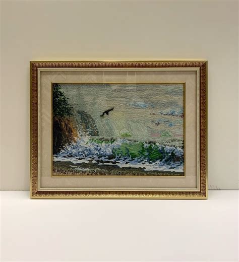 Живописная вышивка бисером оформлена в паспарту со слипом и пластиковый багет для Надежды 2025