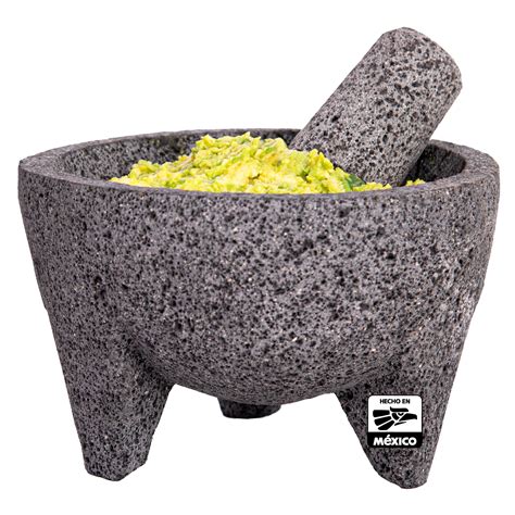 Molcajete 8 In Mexican Handmade With Natural Volcanic Stone Artisanal