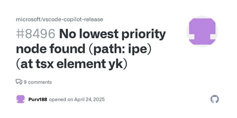 No Lowest Priority Node Found Path Ipe At Tsx Element Yk · Issue