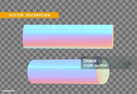 실린더 기하학적 벡터 3d 원통 홀로그램 그라데이션 색상 오브젝트는 투명한 배경에서 격리됩니다 0명에 대한 스톡 벡터 아트 및 기타 이미지 Istock