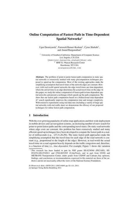 pdf online computation of fastest path in time dependent spatial networks dokumen tips