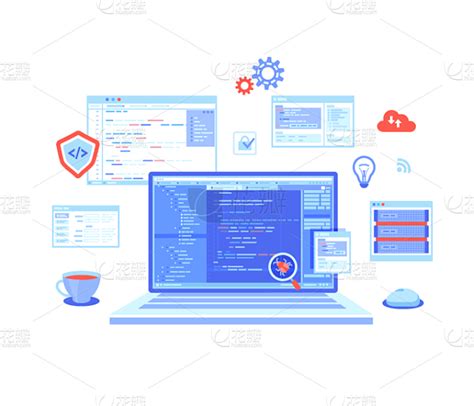 模板 计算机病毒 笔记本电脑 显示器 矢量 编码 计算机语言 绘画插图 计算机图标 网站横幅