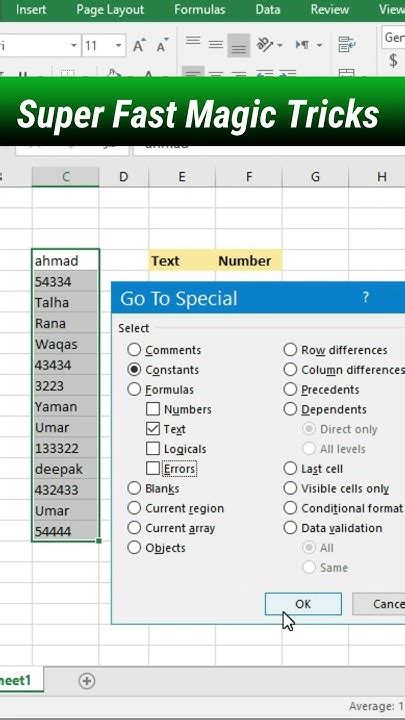 Super Magic Tricks In Excel Shorts Excel Exceltips Youtube