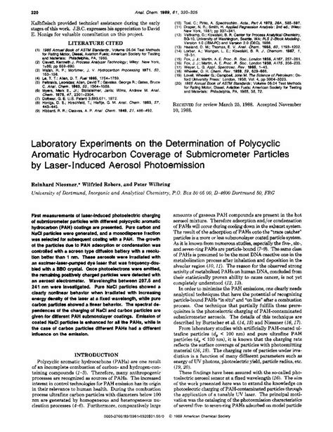 Pdf Laboratory Experiments On The Determination Of Polycyclic