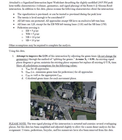 Attached Is A Signalized Intersection Input Worksheet