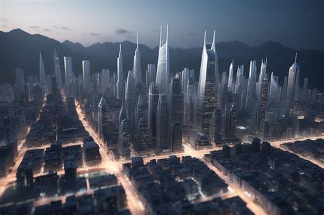 Premium Photo 3d Image Of Wire Frame View Of City Scape