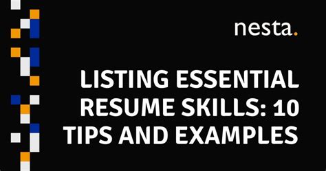 Listing Essential Resume Skills 10 Tips And Examples Nesta HK