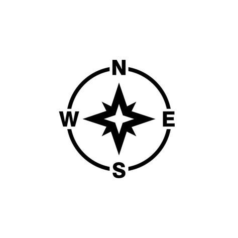 Simple Compass Icon Illustration Design Compass Symbol With Wind Direction Template Vector