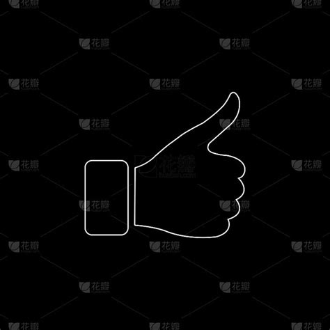 拇指向上的手势 白色矢量图标