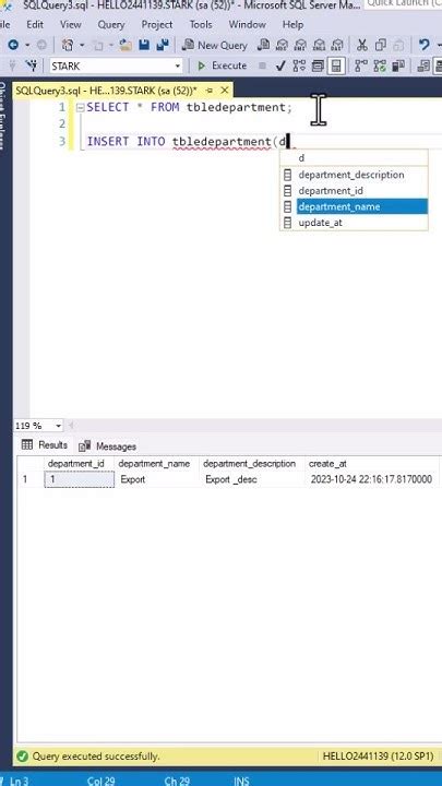 How To Insert Data To Ms Sql Table Basic Insert Query Insert Mssql Sqlserver Shortvideo