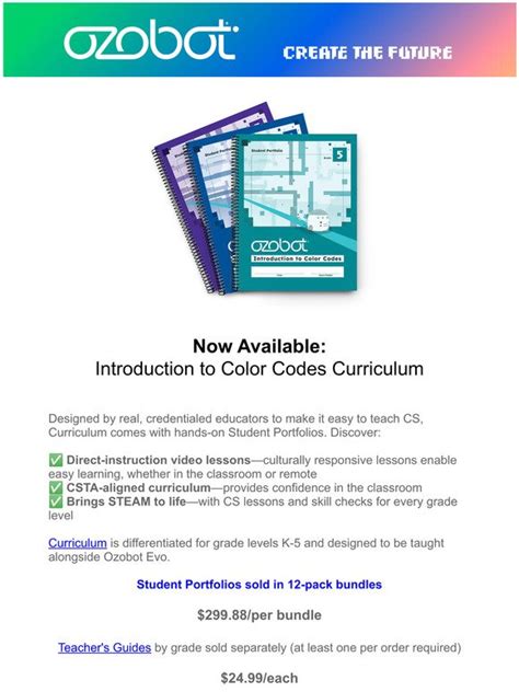 Ozobot Intro To Color Codes Curriculum Now Available Milled