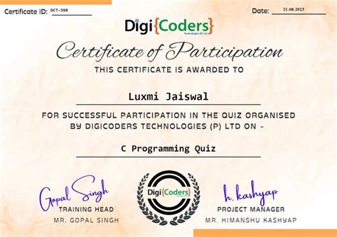 Luxmi Jaiswal On Linkedin Certificate