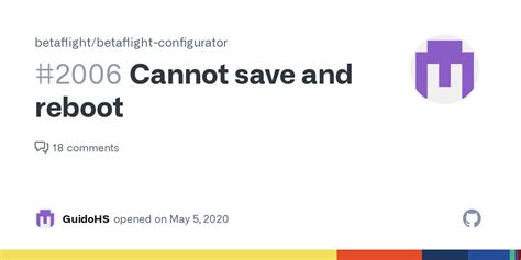 Cannot Save And Reboot · Issue 2006 · Betaflightbetaflight
