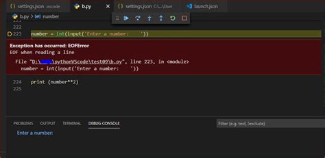 Python 3 Eof When Reading A Line Visual Studio Codepython开发云应用 开发云