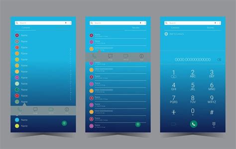 Premium Vector App Screen Contacts Recents Keypad Design Ui Kit