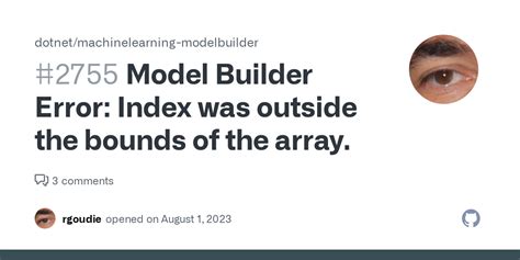 Model Builder Error Index Was Outside The Bounds Of The Array · Issue