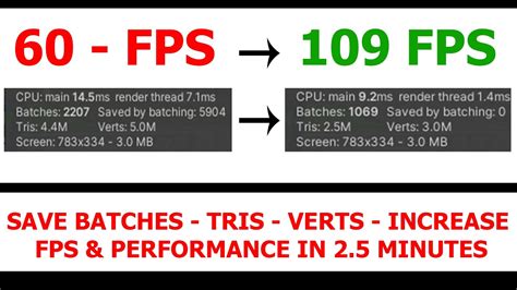 Unity Optimization Reducing Draw Calls Verts Count Tris Count Increasing Fps In 25 Minutes