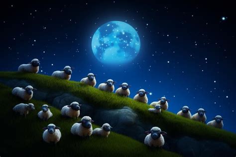 Premium Photo Bedtime Sheep Counting