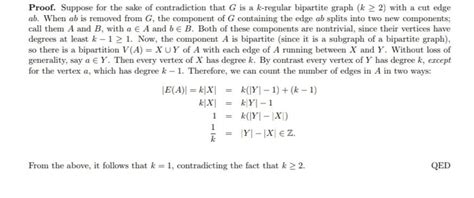 solved assume that g be a k regular bipartite graph where k