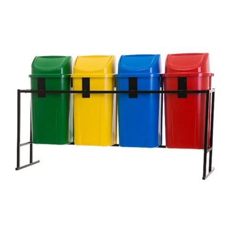 Conjunto Para Coleta Seletiva Com 4 Lixeiras Basculantes 60 Litros