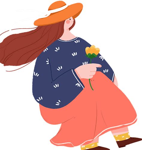 女孩扁平插画