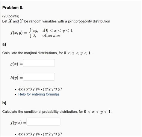 Solved Problem 8 20 Points Let X And Y Be Random