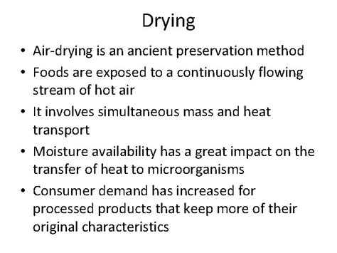 Drying As A Unit Operation In Downstream Processing