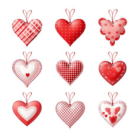 발렌타인 데이 장식을 위한 다양한 스타일의 하트 세트 세인트 발렌틴 유리 투명한 유리 Png 일러스트 및 이미지 에 대한 무료 다운로드 Pngtree