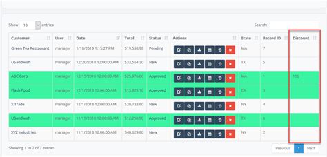 Adding Or Removing Data Columns In The Data Page