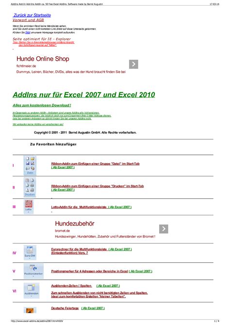 0 excel addins 0 excel addins Zurück zur Startseite Vorw ort und