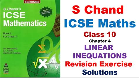 ICSE Maths Solutions Class Chapter Linear Inequations
