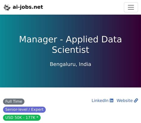 [hiring] manager applied data scientist in bengaluru india r ai ml jobs