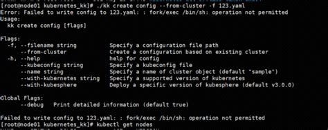 增加Node节点报错Failed to generate init os script Failed to exec command echo获取当前集群配置文件报错fork exec