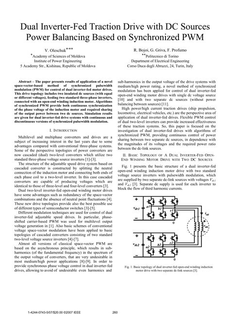 Pdf Dual Inverter Fed Traction Drive With Dc Sources Power Balancing