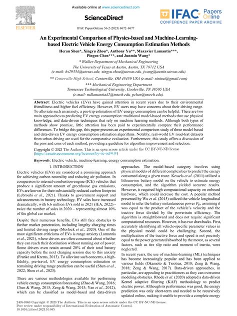 Pdf An Experimental Comparison Of Physics Based And Machine Learning
