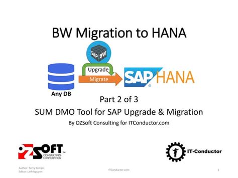 Bw Migration To Hana Part 2 Sum Dmo Tool For Sap Upgrade And Migration Pdf