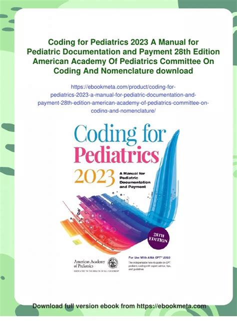 Summary Coding For Pediatrics 2023 A Manual For Pediatric Documentation