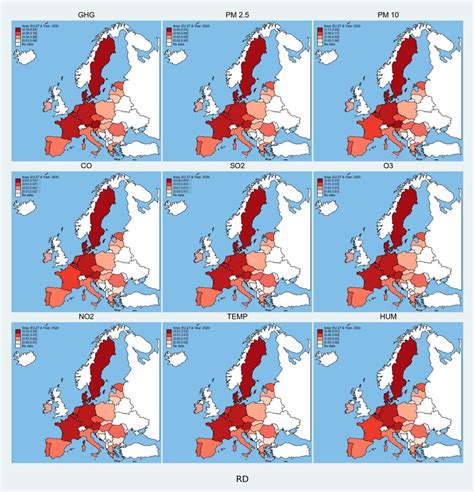 spatial plot of predicted values of environmental degradation based on