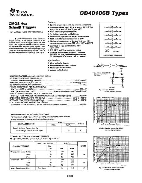 Cd40106 Datasheet Specifications Pinout And Application Notes