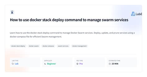 docker stack deploy 명령어를 사용하여 swarm 서비스 관리 방법 docker swarm 서비스 효율적 관리 labex