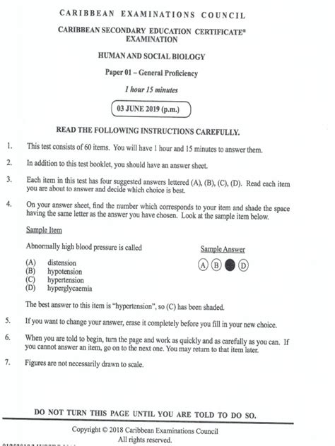 Csec Hsb 2019 P1 Solutions Pdf