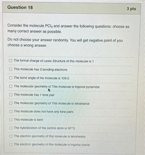 Consider The Molecule Pcl3 And Answer The Following