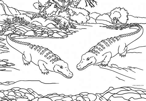 2匹のワニ ぬりえ 塗り絵