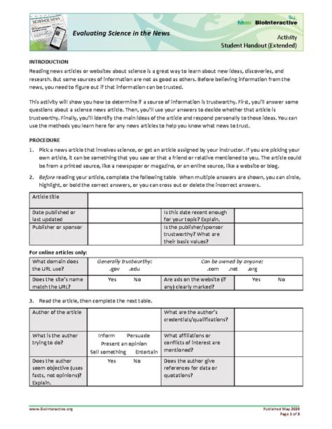 Lab 4 Bio Lab Practice Questions Evaluating Science In The News