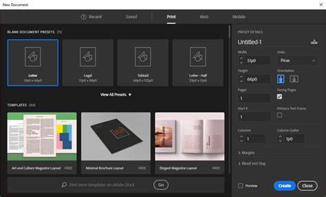Create Documents From A Wide Variety Of Templates And Presets