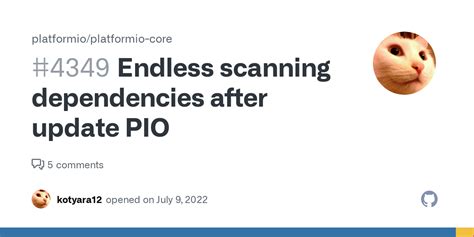 Endless Scanning Dependencies After Update Pio · Issue 4349