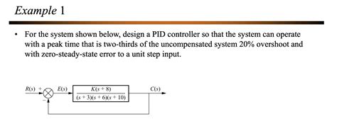 Solved Example For The System Shown Below Design A PID Chegg