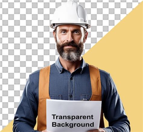 Premium Psd Professional Architect Engineer With Safety Helmet