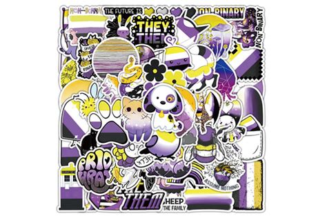 Non Binary Sticker 60 Piece Pack Lgbtq Flags Australia