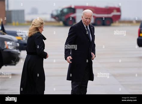 President Joe Biden And First Lady Jill Biden Walk To Board Air Force